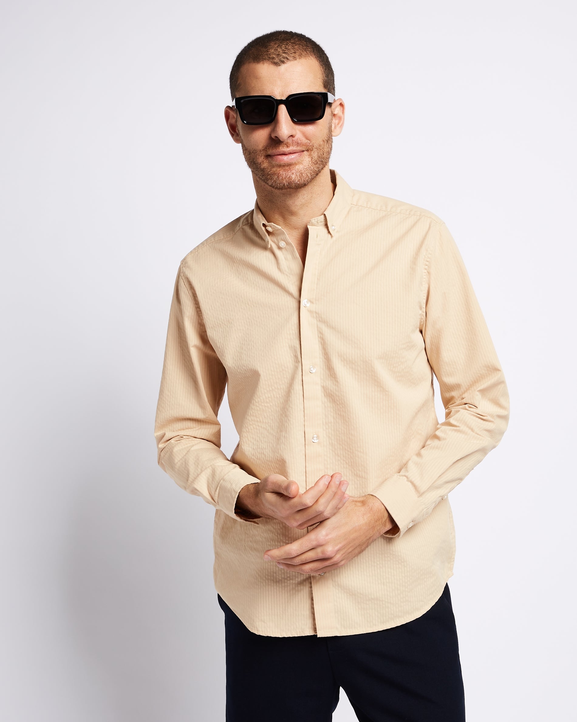 Seersucker shirt Sand – LABFRESH